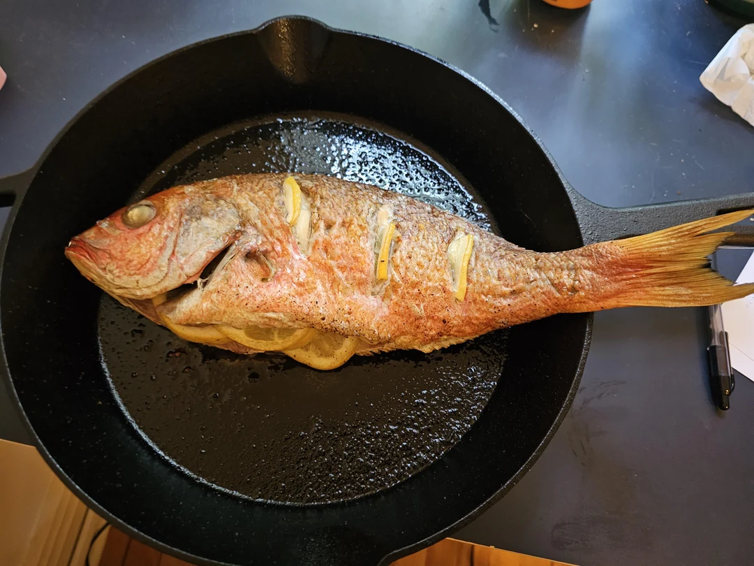 Roasted Red Snapper with Garlic and Lemon | Scrolller