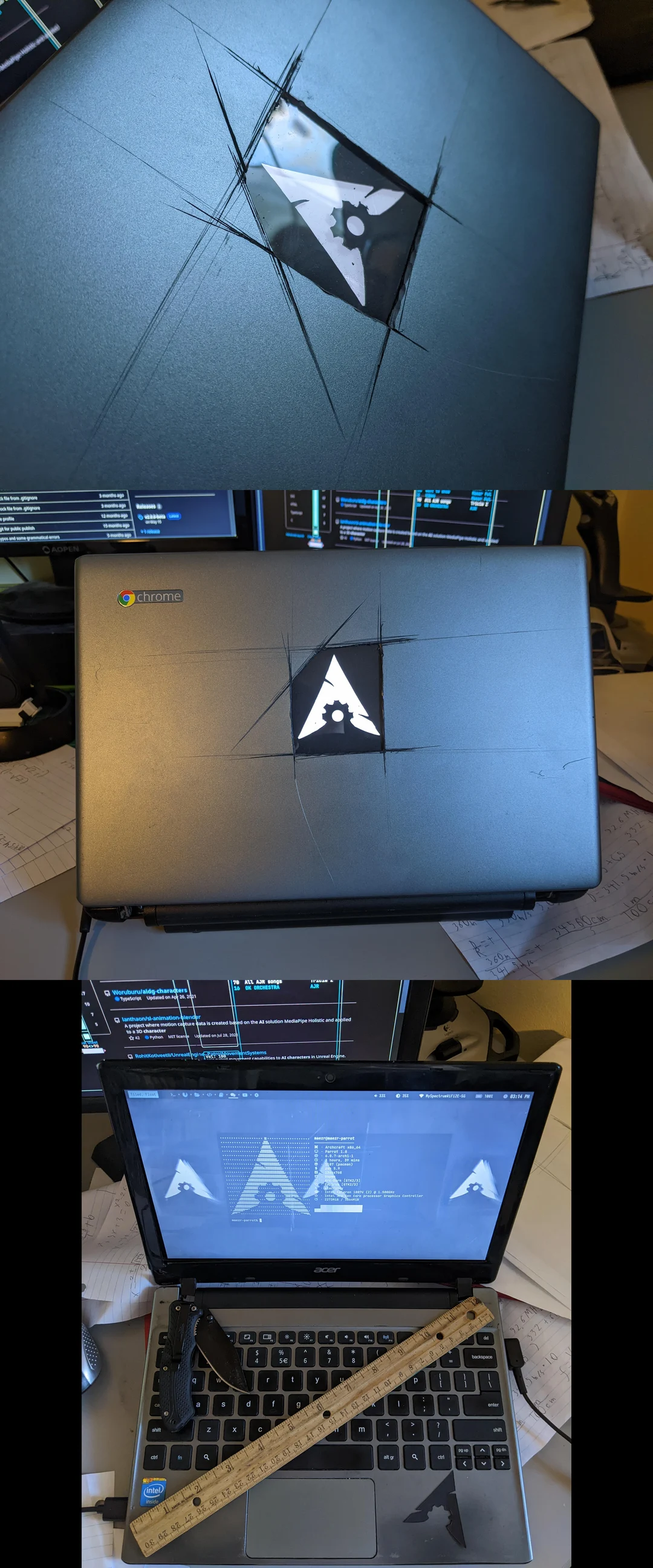 [Chromebook] Custom Archcraft Backlight on my parrot | Scrolller