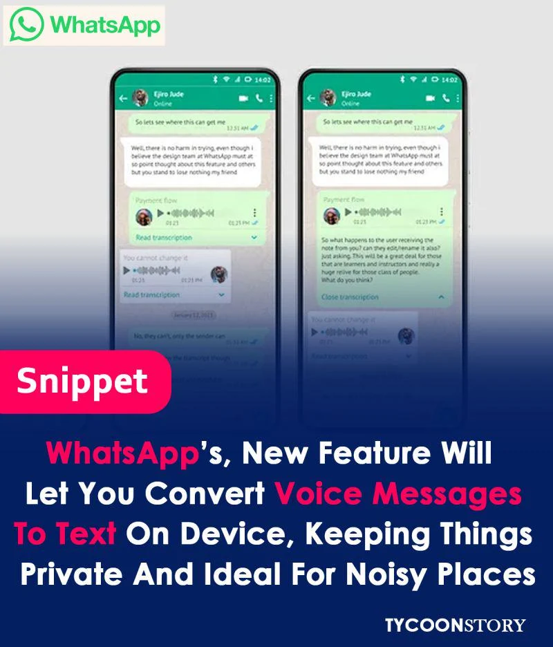 According to WABteaInfo, WhatsApp is working on a voice transcription feature and plans to ...