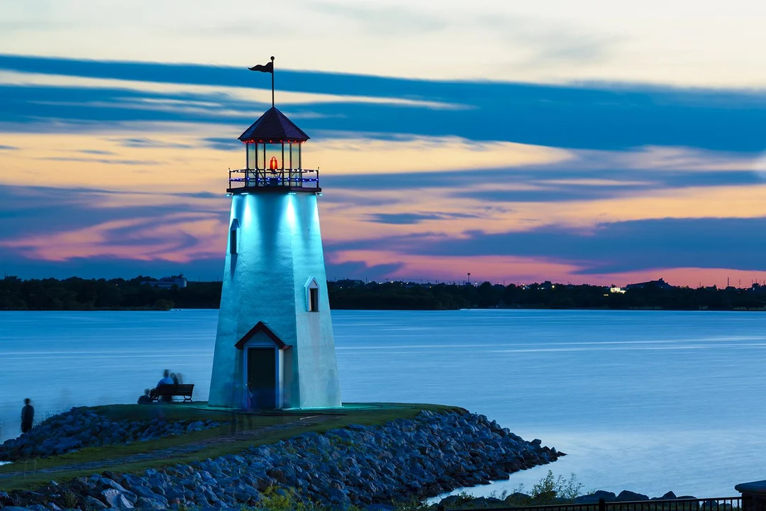Lake Hefner Lighthouse at Sunset | Scrolller