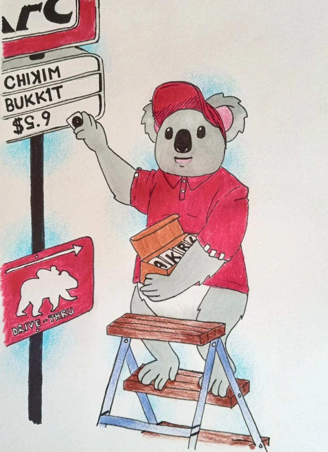 i drew a koala working at KFC 🍗🐨 | Scrolller