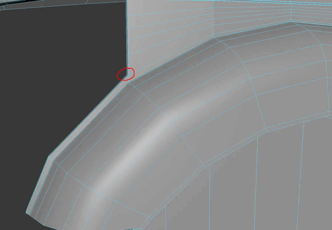 How can I bevel this corner so its tight on smooth preview and it doesn't affect the cylindrical ...