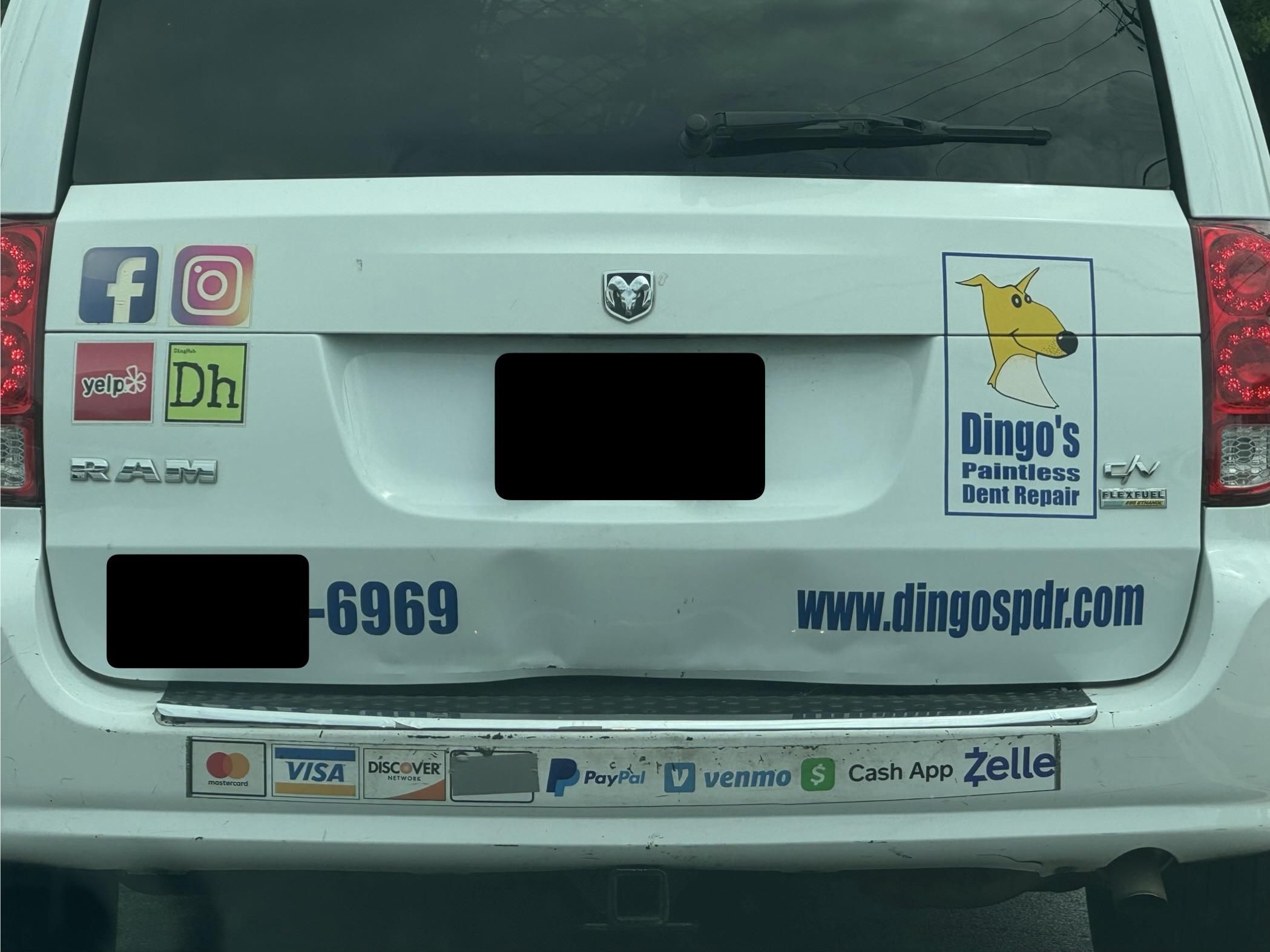 Dingo’s Dent Repair vehicle has a bunch of dents | Scrolller