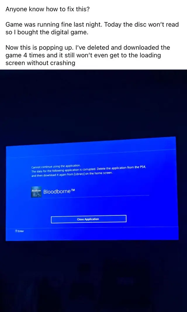 Bloodborne won’t launch | Scrolller