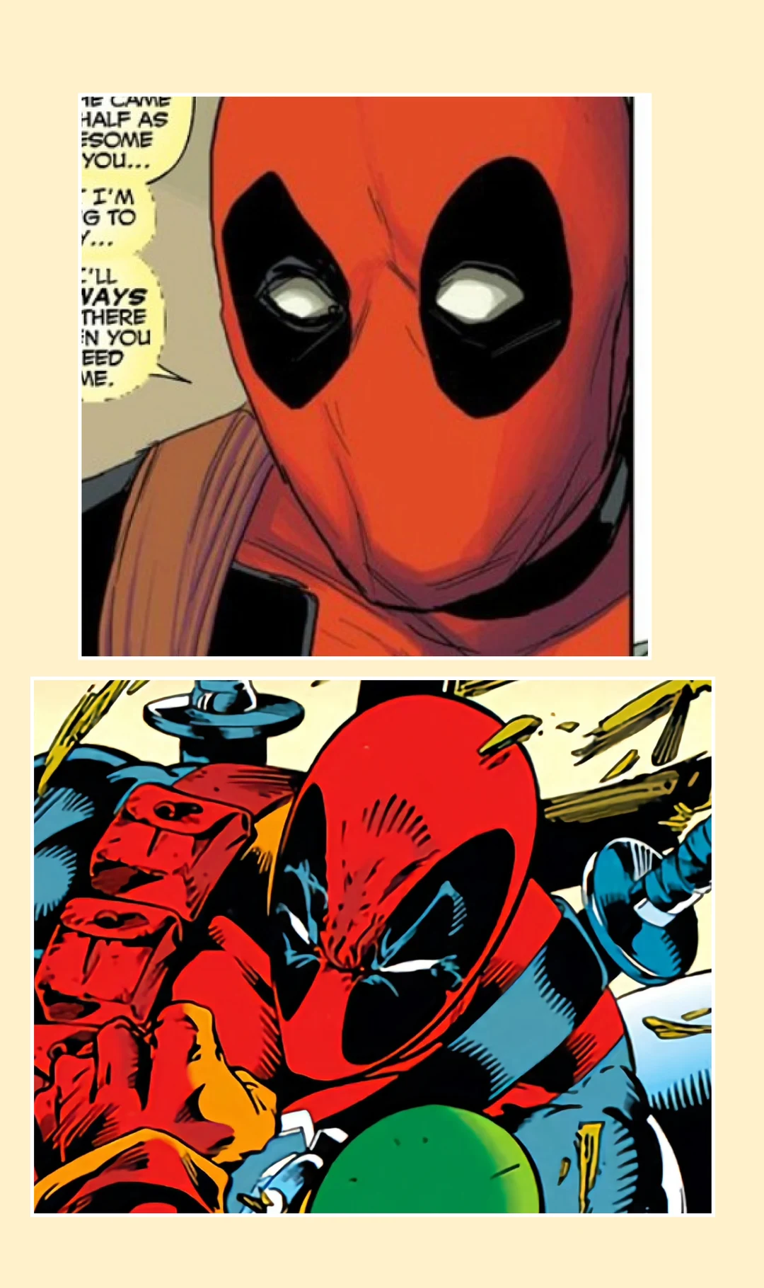 Which do you prefer on Deadpool's mask? smaller black spots or bigger black spots? | Scrolller