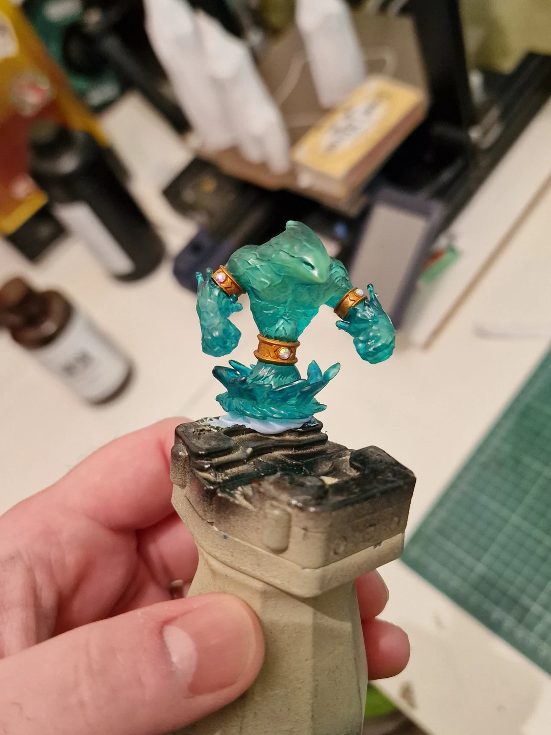 3D printed Water Elemental! Clear resin + alcohol inks. | Scrolller