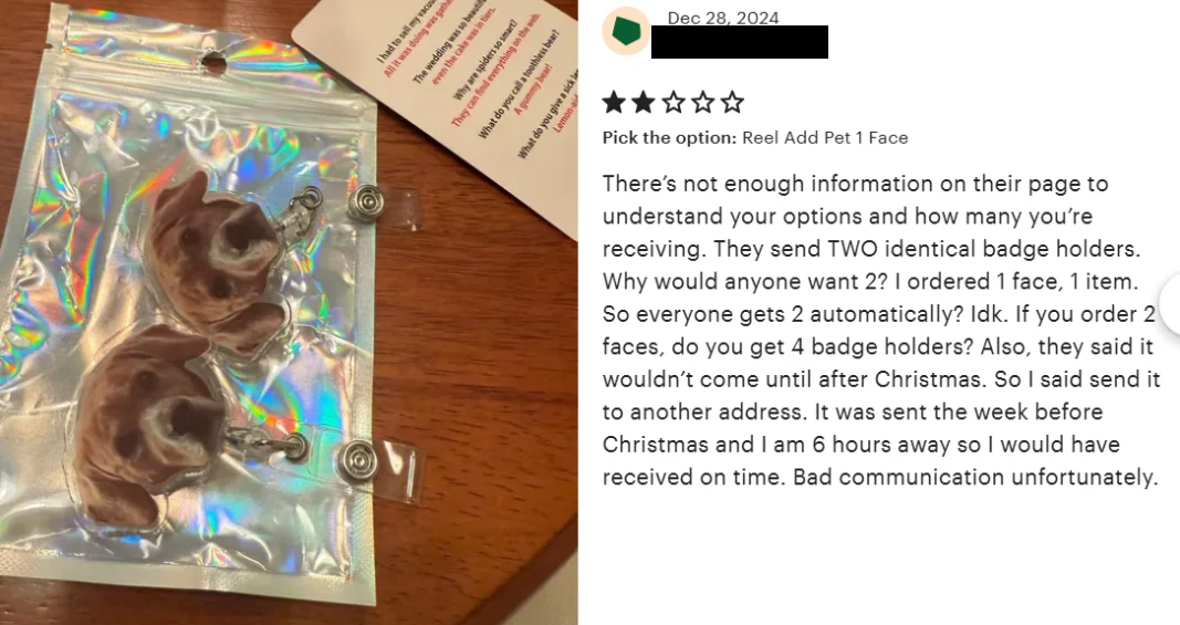 I WISH etsy had customer replies to reviews. karens will find any reason to complain about a ...