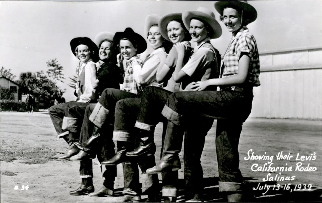 Women showing off their Levi's pants at the California Rodeo (1939) | Scrolller
