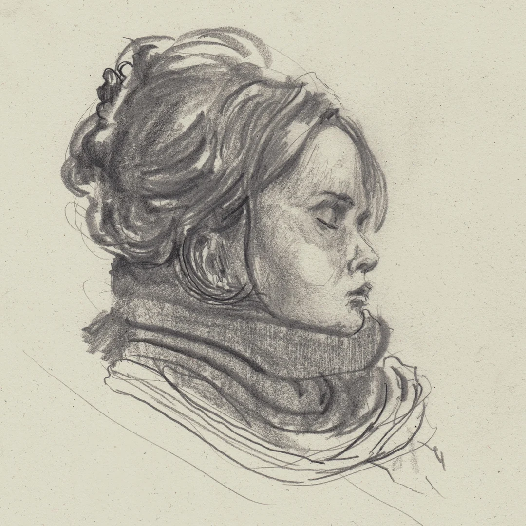 Life Drawing Portrait, Luke_Martin, graphite on paper, 2024 | Scrolller