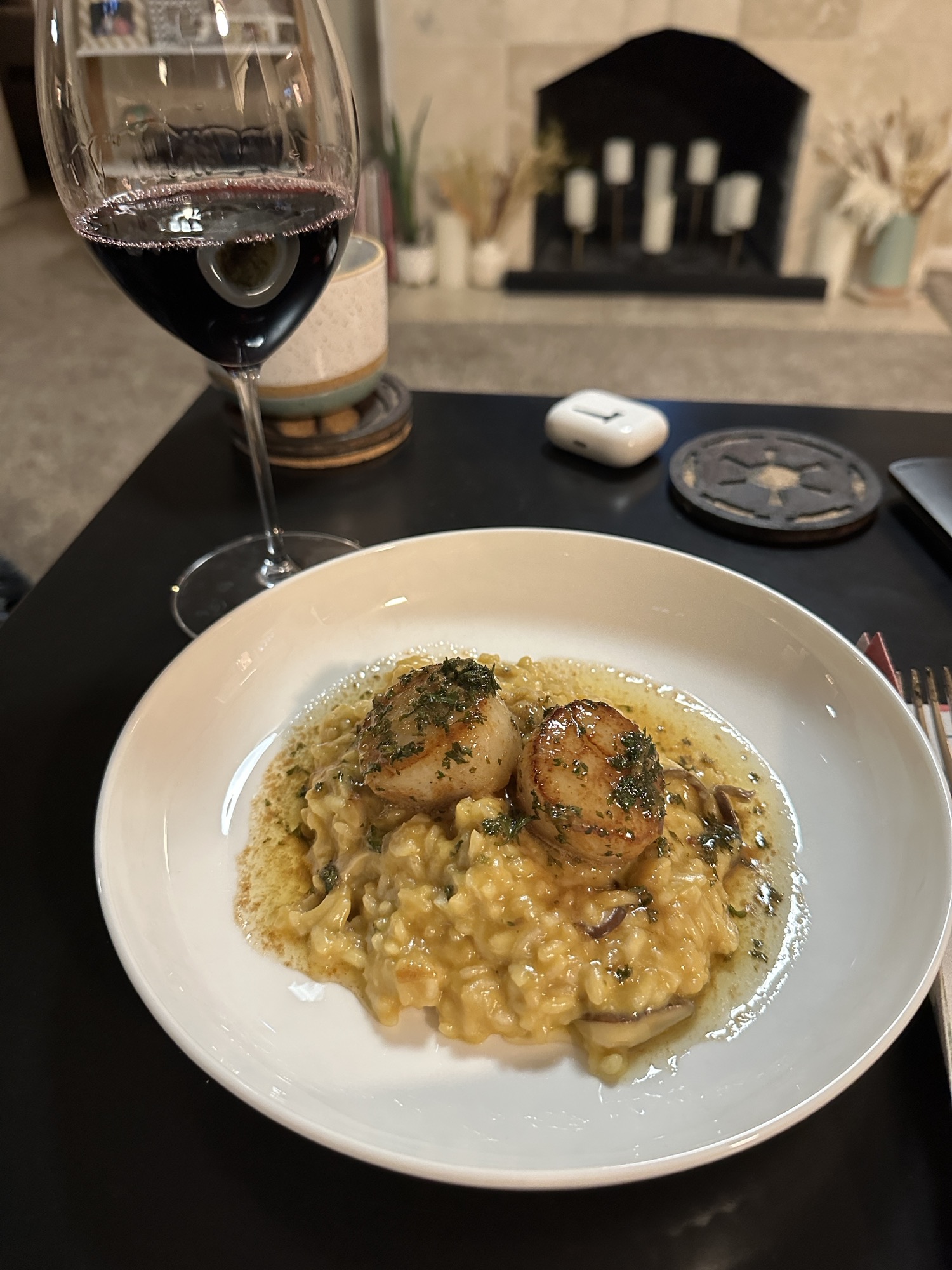 [Homemade] Mushroom risotto with lemon-thyme brown butter seared scallops | Scrolller