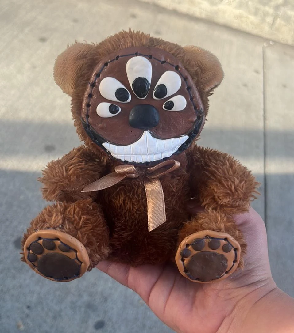 Cookie, Me, dollar tree teddy and clay + thread, 2022 | Scrolller