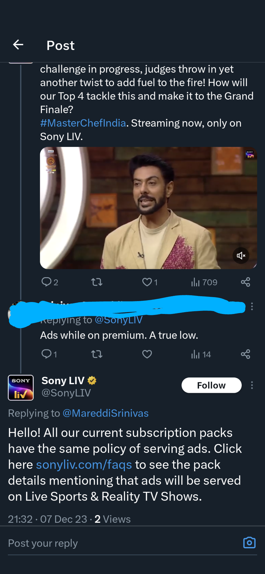Sony LIV Ads on Premium | Scrolller