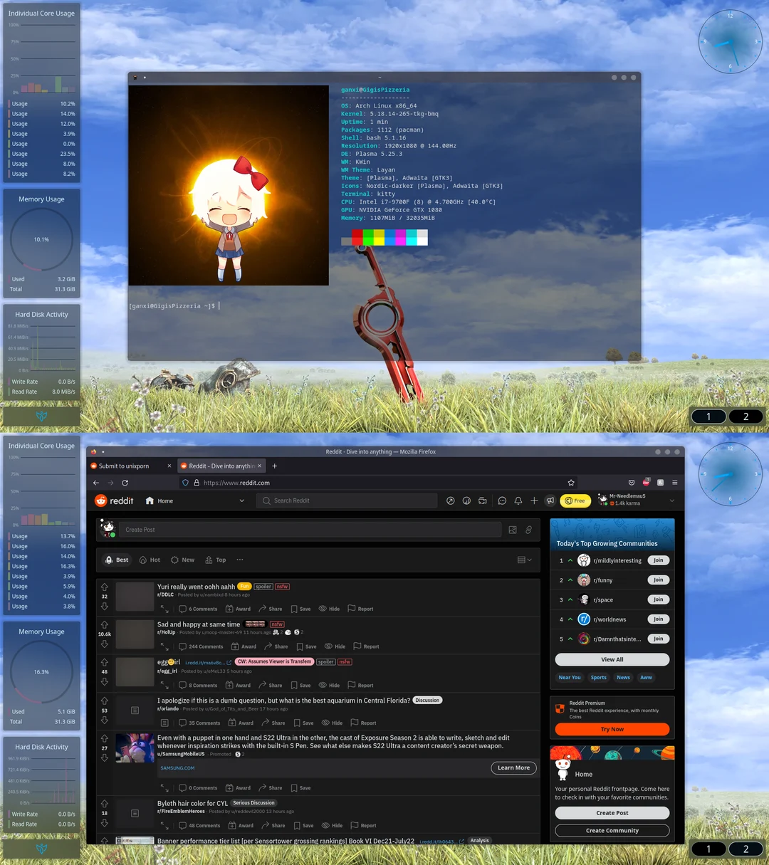 [KDE] First time I've played around with my DE. Still a beginner at it so any tips are ...