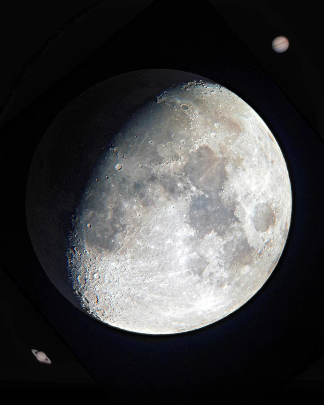 Moon Jupiter And Saturn Composite Scrolller