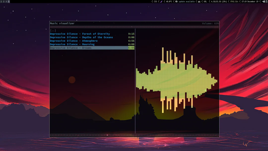 [i3-gaps + i3blocks + ncmpcpp] Chilling with dungeon synth | Scrolller