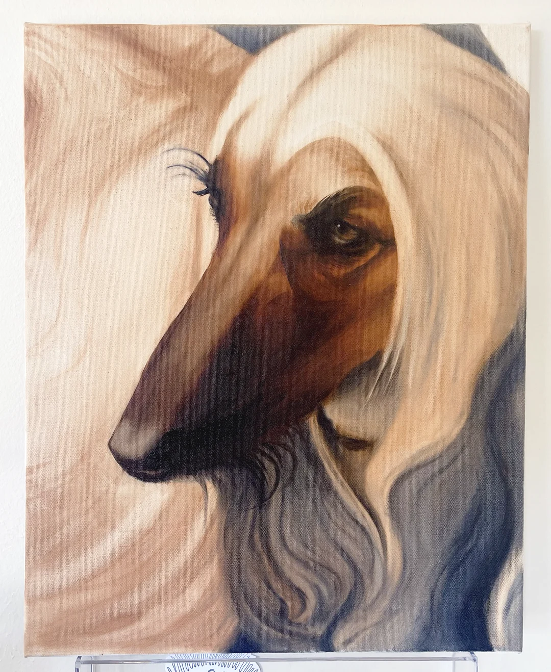 Afghan Hound, Me, Oil painting, 2023 | Scrolller
