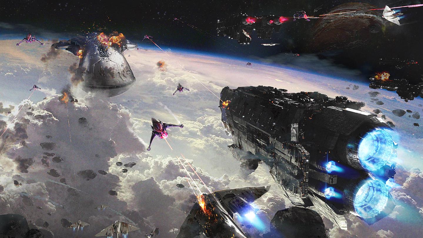Halo Wars 3 space battle concept art, by Luke Kopycinski | Scrolller