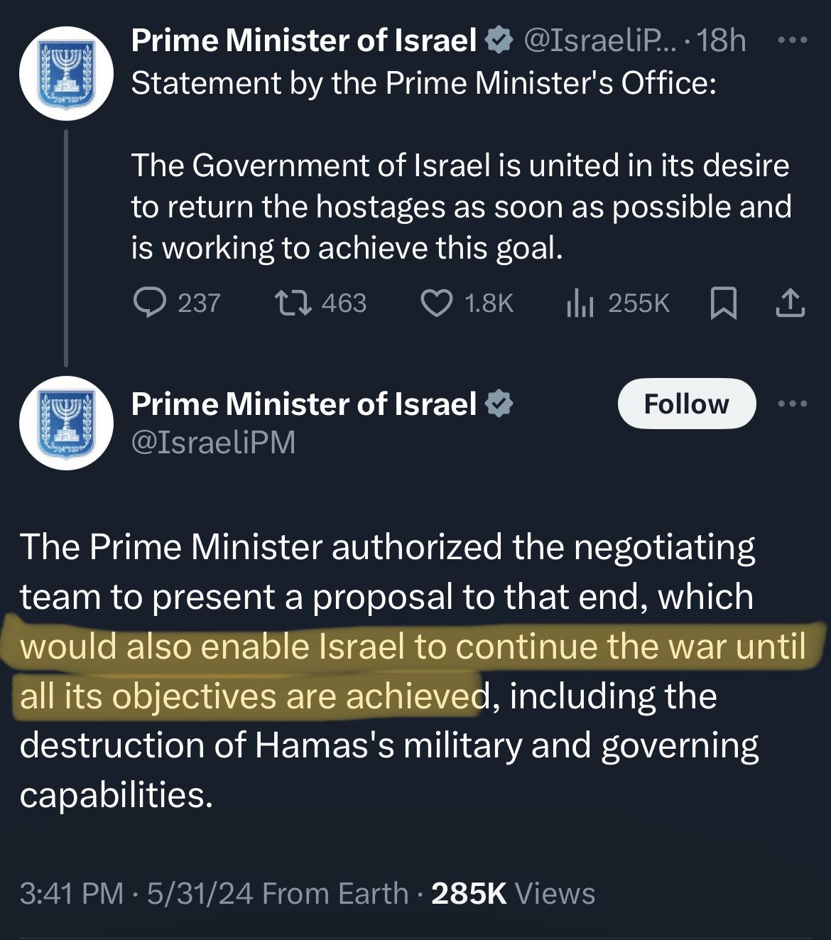 Israel’s “ceasefire” proposal. | Scrolller