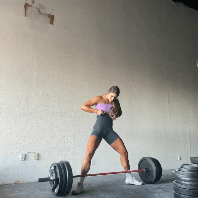 Katie Sooner getting ready for sumo dead lift high pull | Scrolller