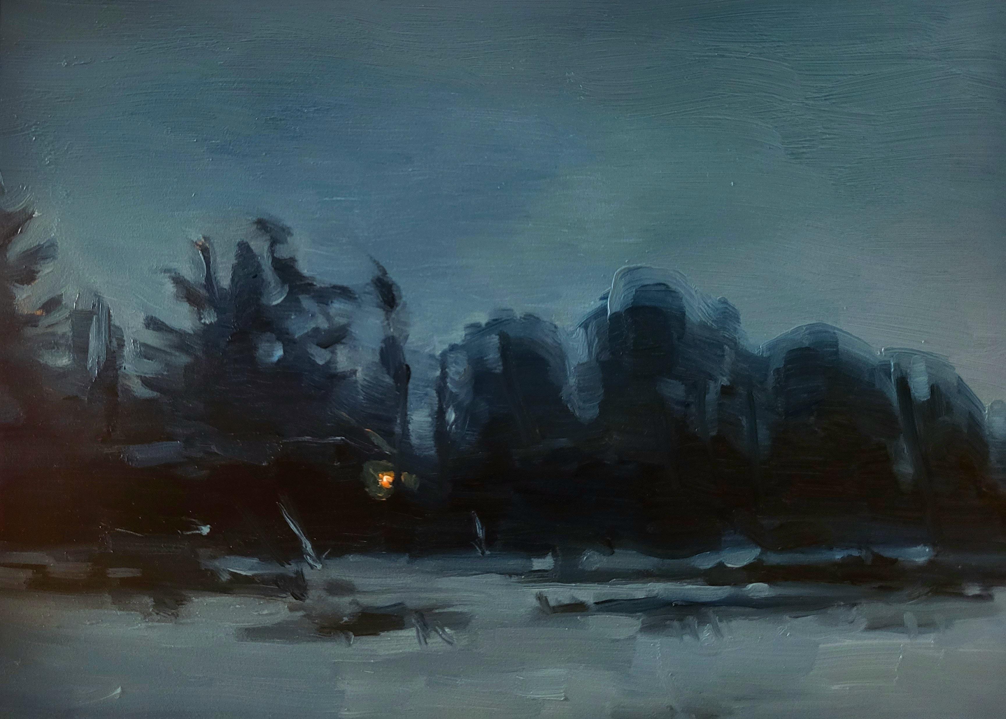 Little 5x7" backyard winter study | Scrolller