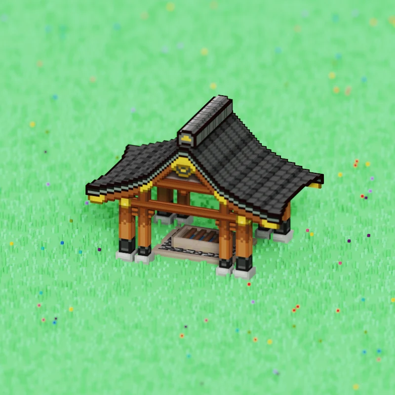 Temple, Kaikina, Voxel Art, 2022 | Scrolller