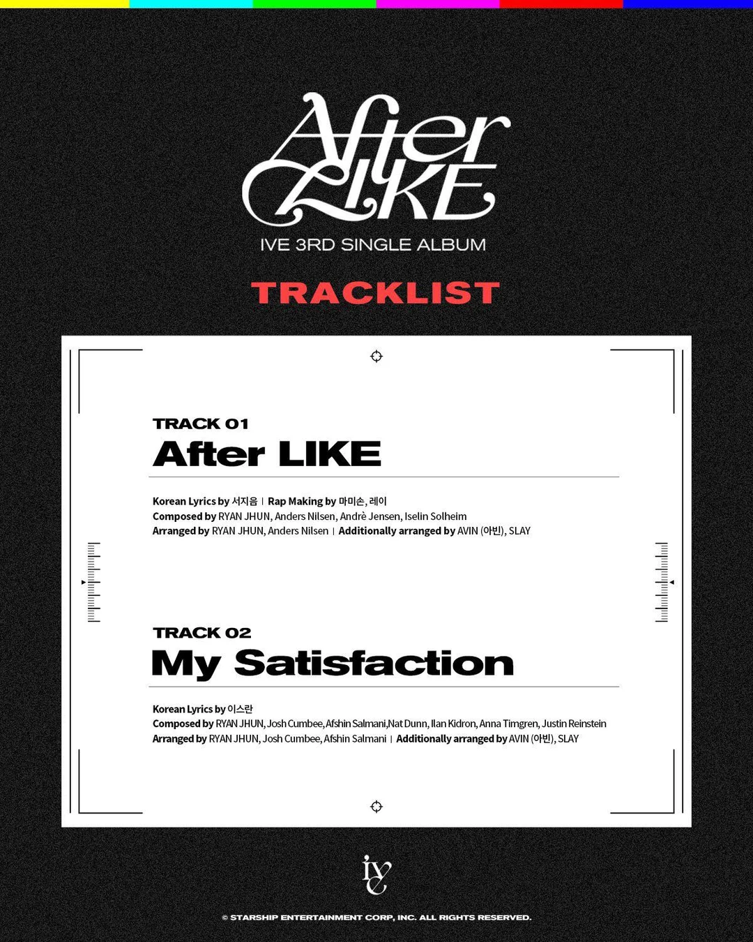 220807 IVE - 3rd Single Album ‘After Like’: (Tracklist) | Scrolller