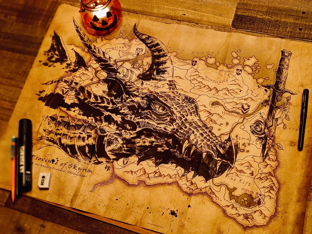 Skyrim map by Rob Bowyer | Scrolller