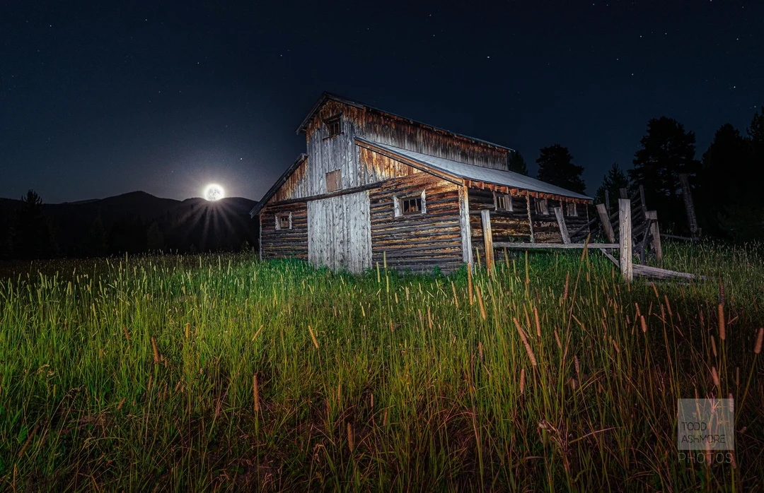 Little Barn and the Big Blue Moon, Fngyo, Photography Composite, 2023 | Scrolller