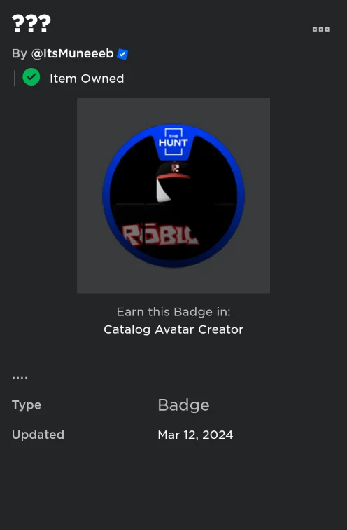 Just got the secret ??? Badge in Catalog Avatar Creator. | Scrolller