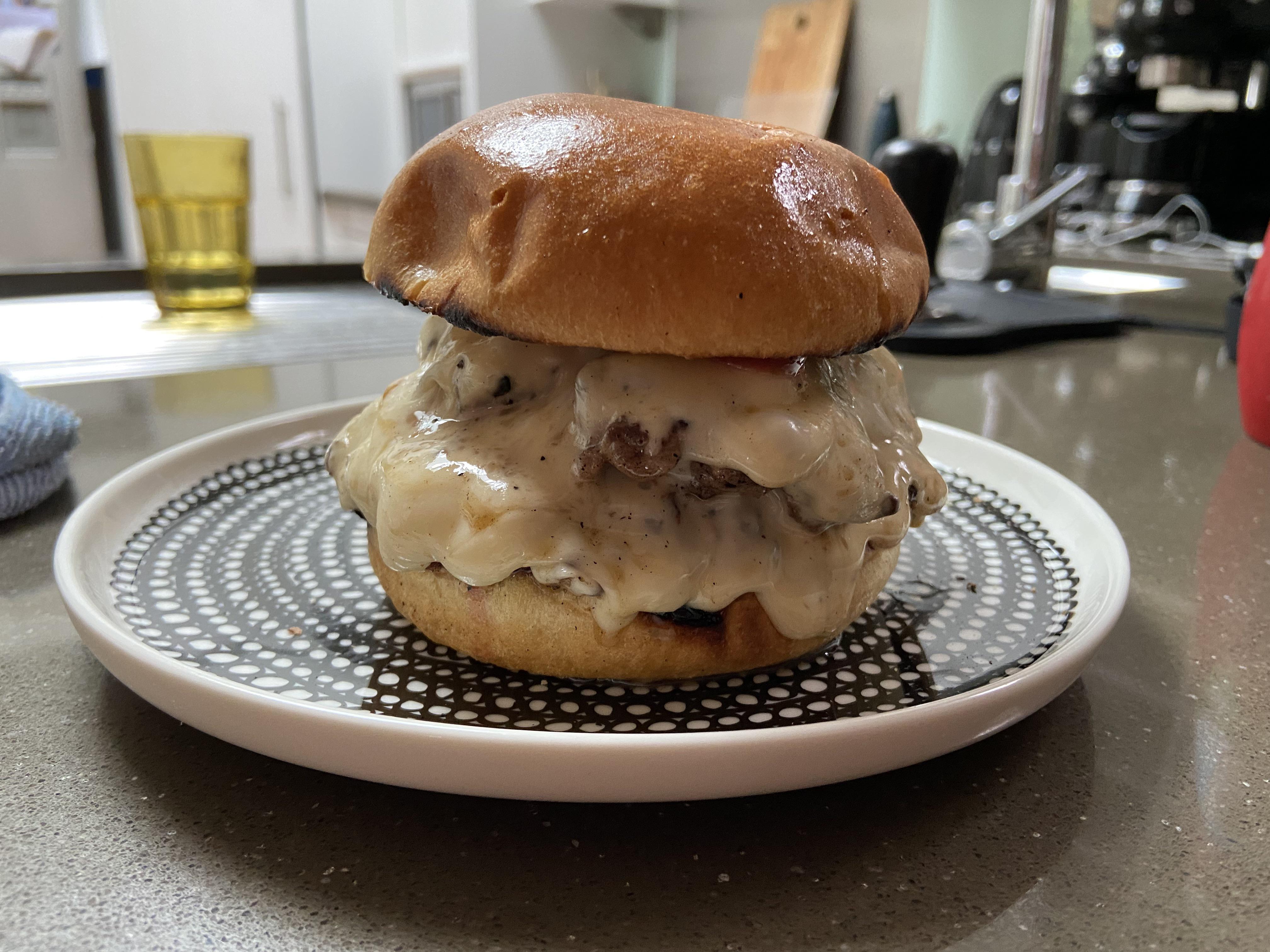 A very cheesy burger, very very very cheesy, as cheesy as the mask (a movie) | Scrolller