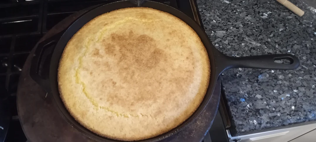 Cast Iron cornbread, day 2. This was such a hit for dinner last night that the leftovers got ...