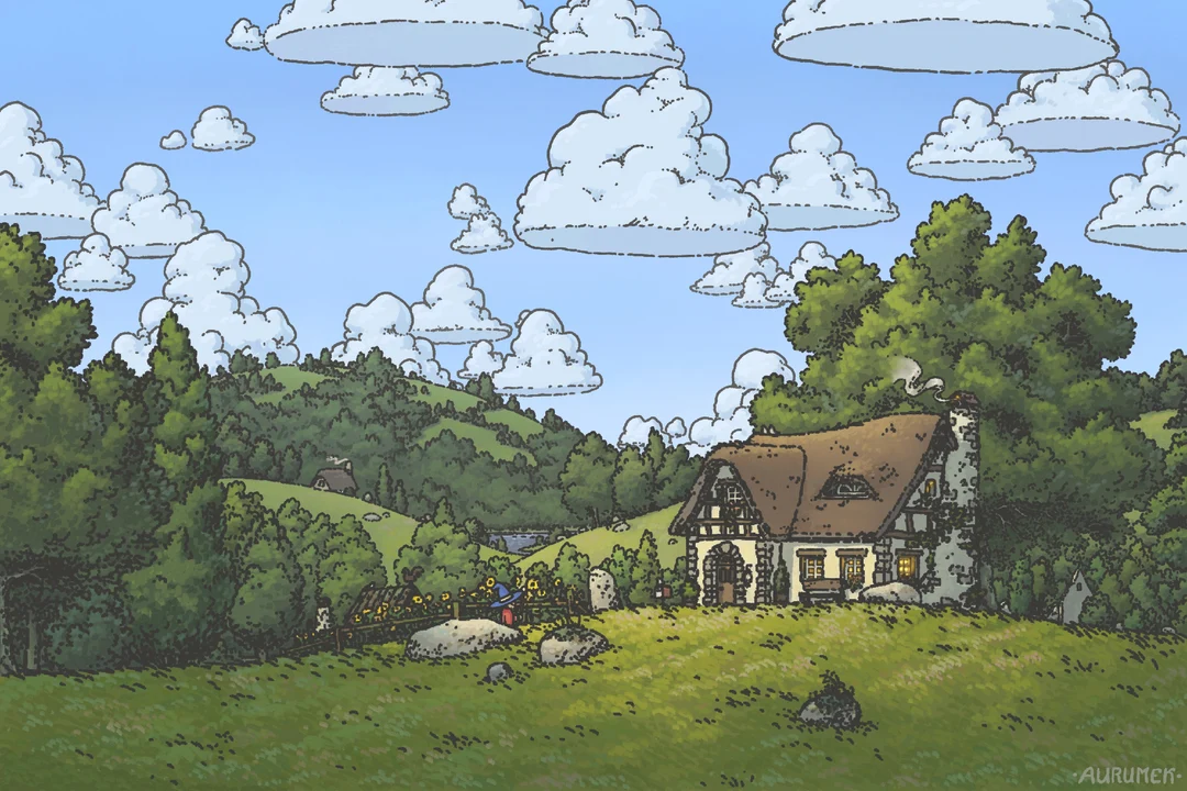 Wizard's Travels - Hillside Home, Aurumek, Procreate, 2023 | Scrolller