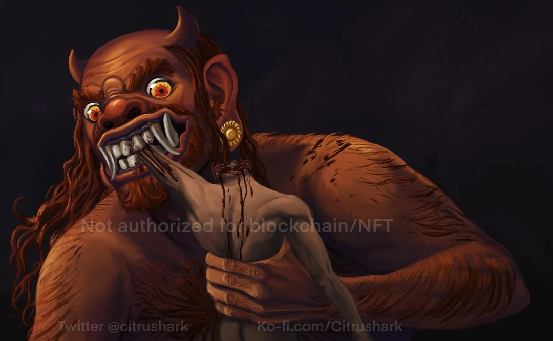 A rakshasa; some art for a creature book (cw 🩸) | Scrolller
