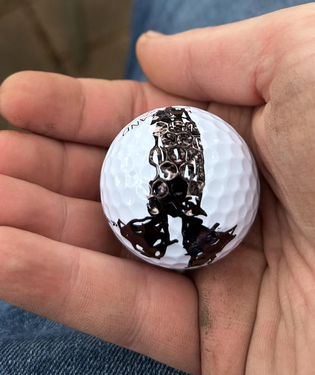 Asked my son to draw on my golf balls to identify them. I’ll be able to see this specimen from a ...