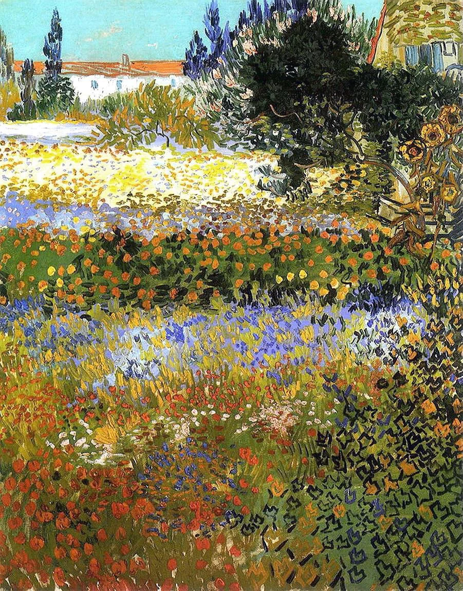 Flower Garden, Oil on Canvas, Vincent van Gogh, 1888. | Scrolller