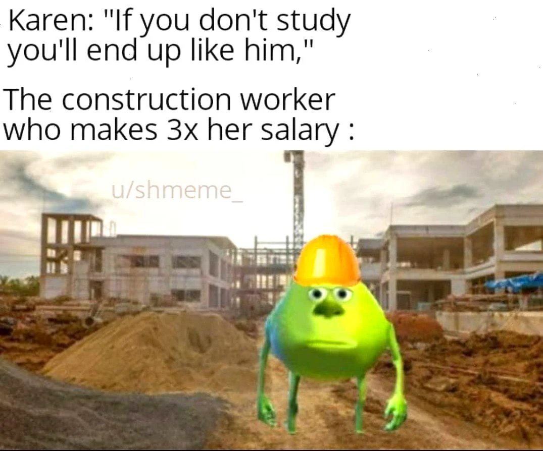 Construction worker: Laughs in financial stability | Scrolller