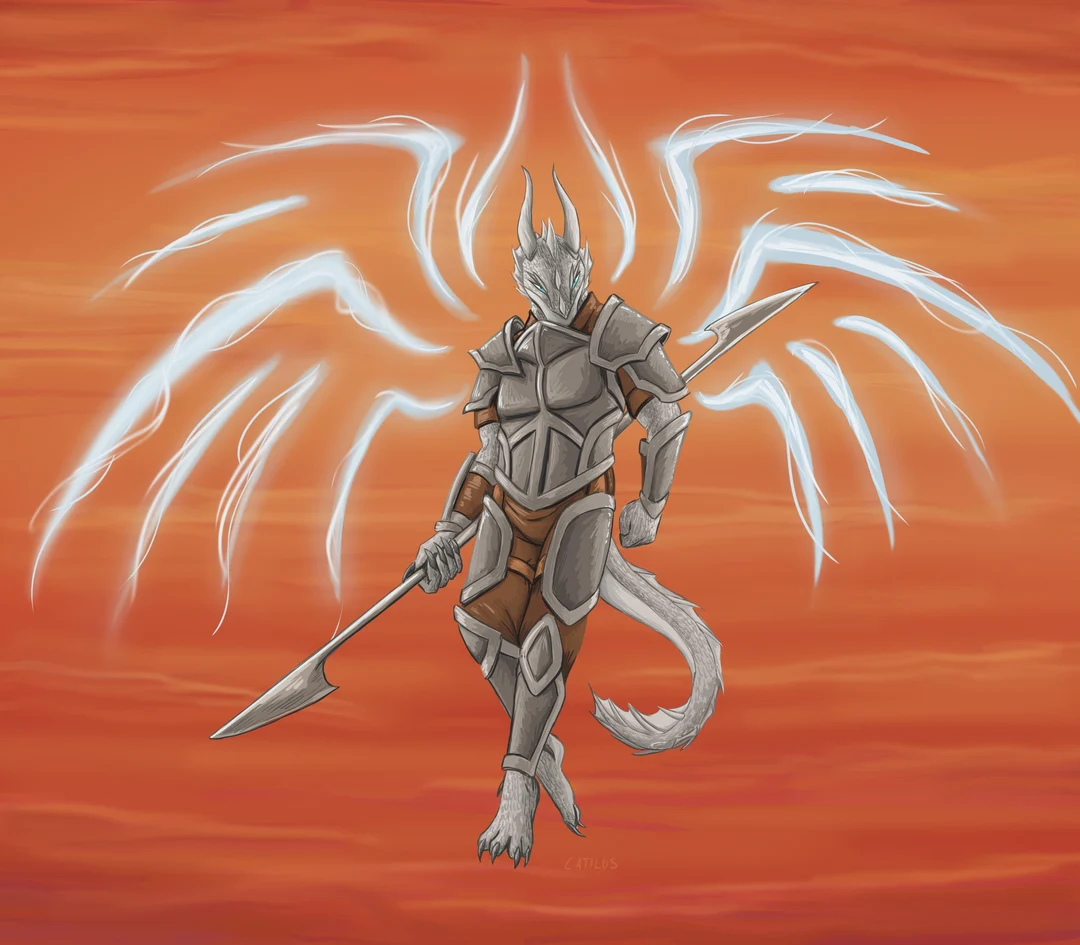 [OC] [ART] Alaron Argenthrixus, Dragonborn Paladin and Fighter – by Catilus | Scrolller