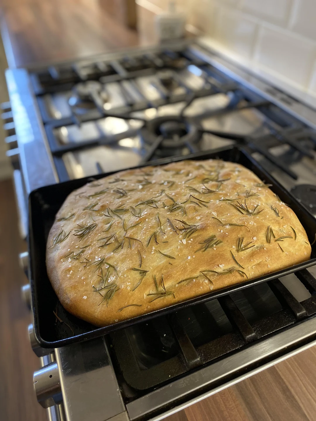 First time solo bake. Focaccia with rosemary and salt crust. Was even better toasted | Scrolller