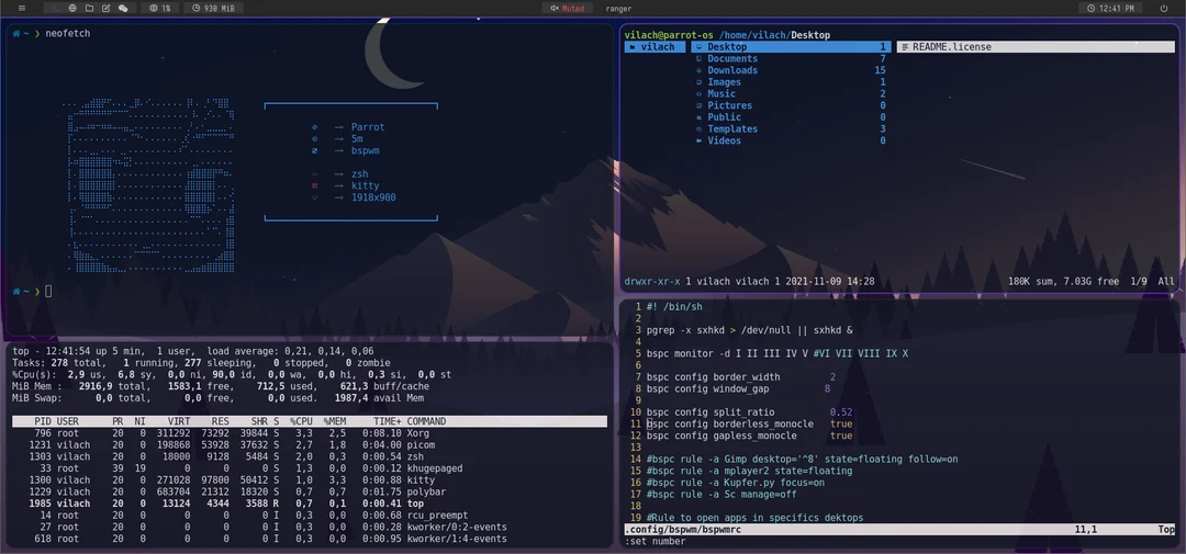 [Bspwm] My first theme with bspwm | Scrolller