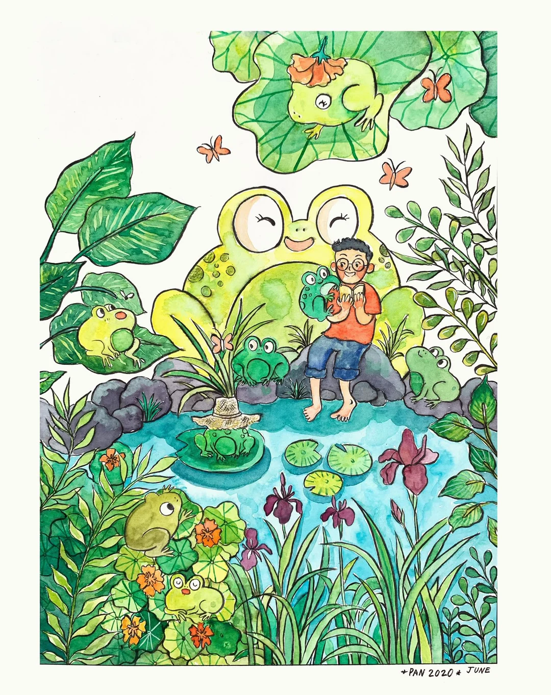 Frogs, by me, watercolor, 2020 | Scrolller