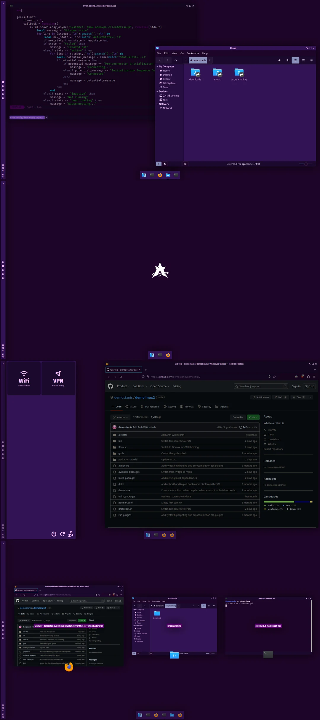 [AwesomeWM] demolinux, my own Arch-based mini-distribution | Scrolller