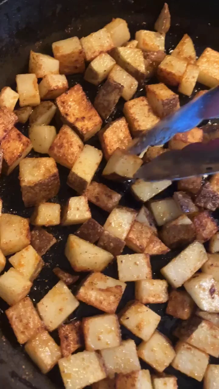 Nothing beats meticulously flipping over every single piece of potato. | Scrolller