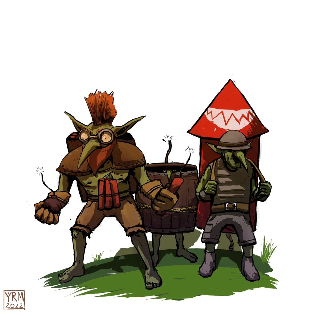 A blast from the past, goblin sappers, art by me :D | Scrolller