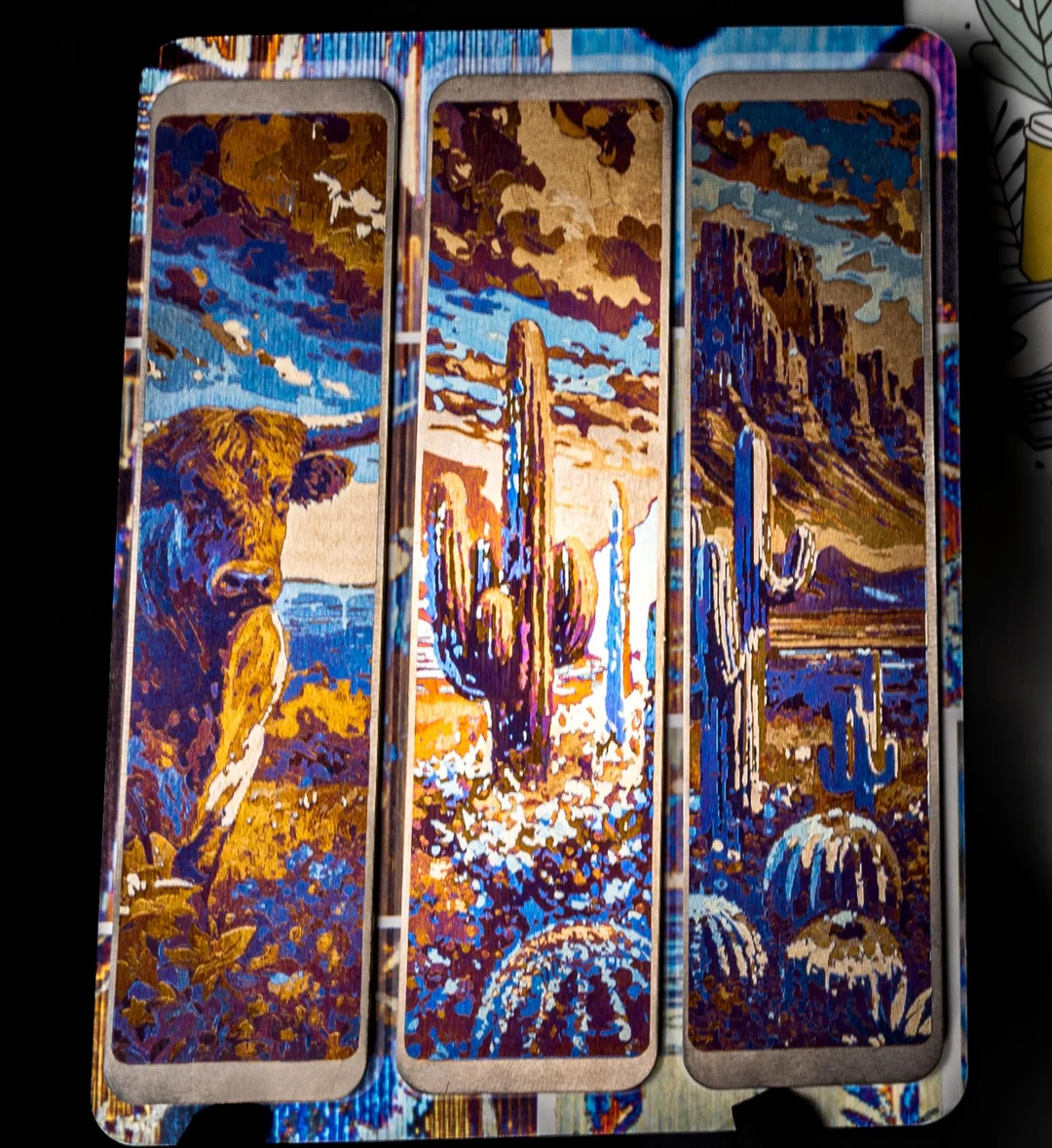 Texas Sunset, Brian Anthony, Laser on Titanium, 2024 | Scrolller