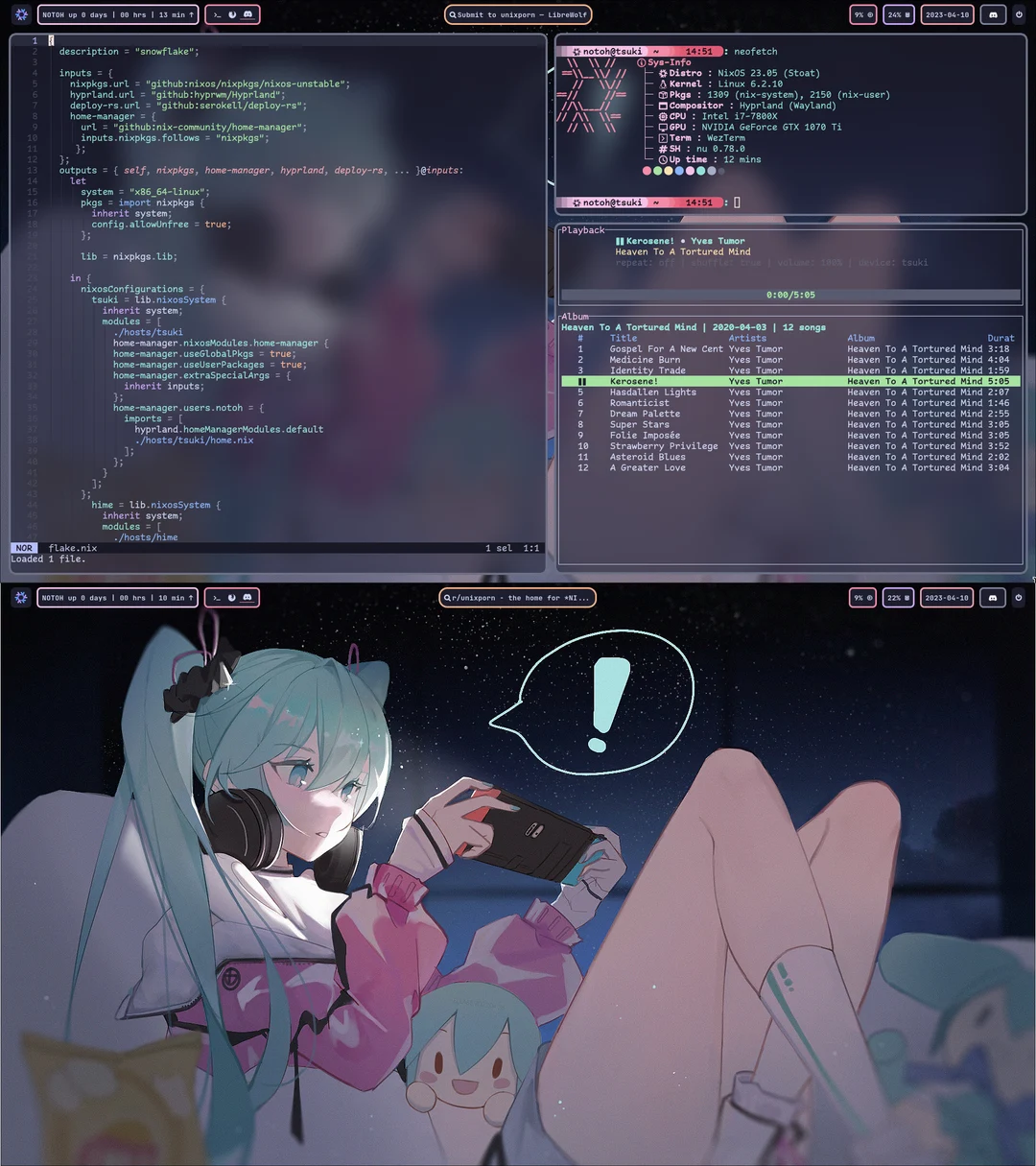 [Hyprland] yet another hyprland catppuccin rice | Scrolller