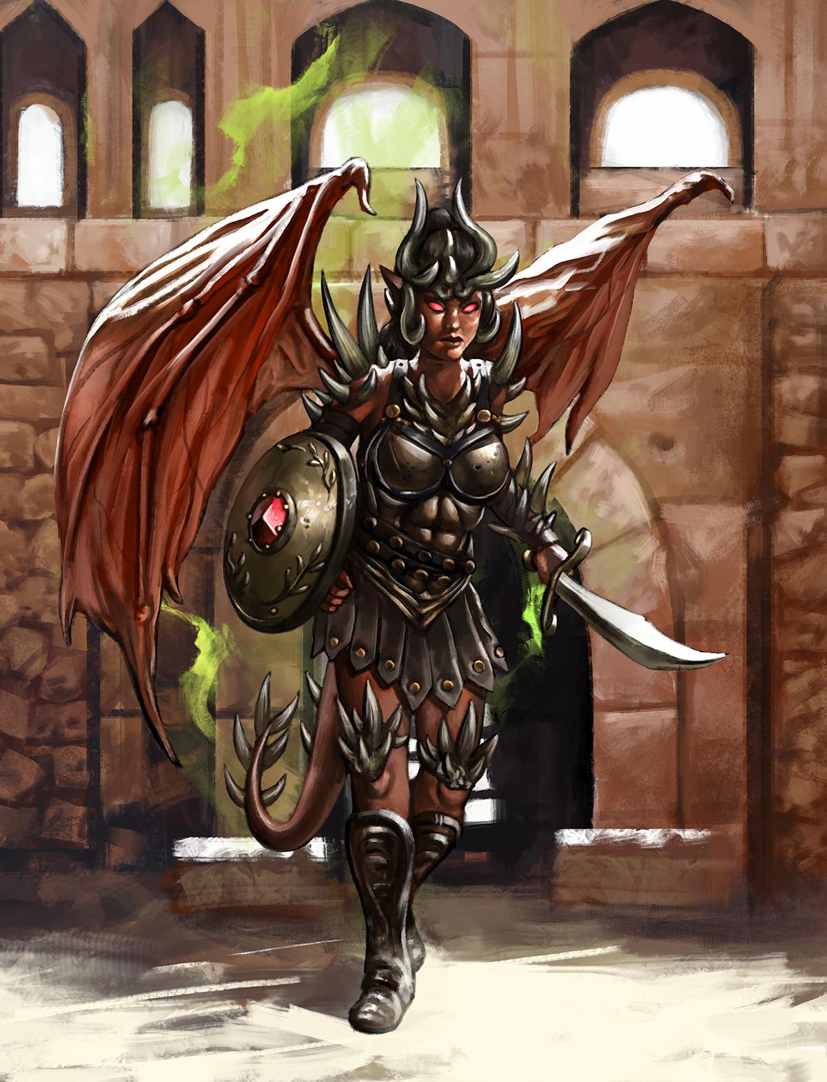 [Art][OC] Scorn Gladiator Glabrezu Fey'ri | Scrolller