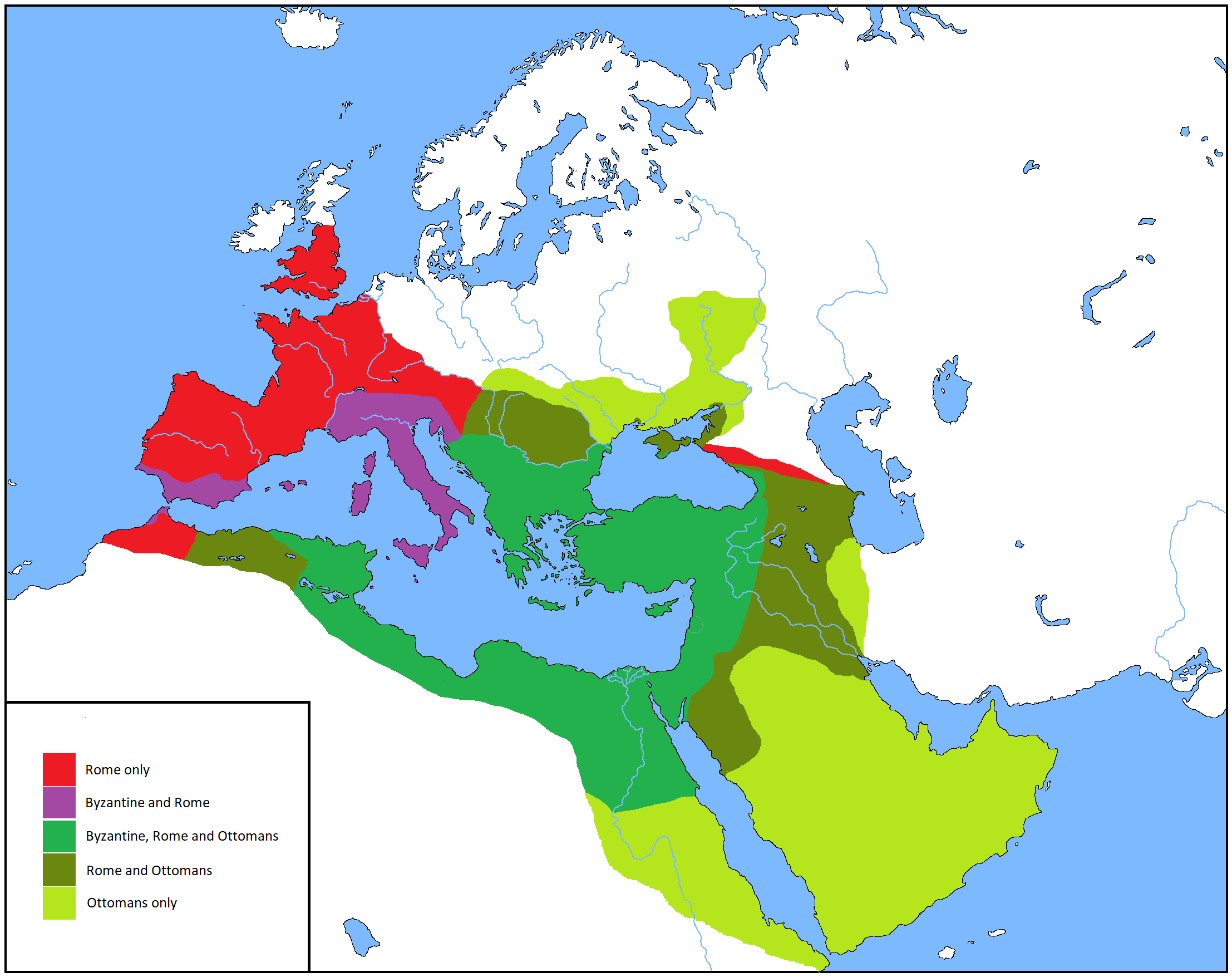 Byzantine,Rome,Ottoman land comparison | Scrolller