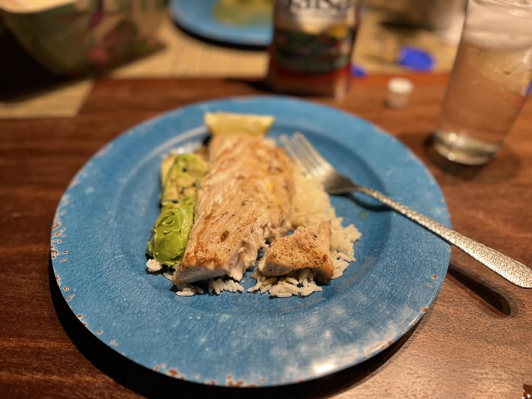 Homemade just caught Mahi-mahi over rice with avocado | Scrolller