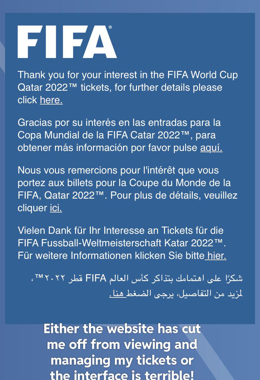 Discover more like Qatar: How on earth do you view and manage your FIFA Tickets? and Related ...