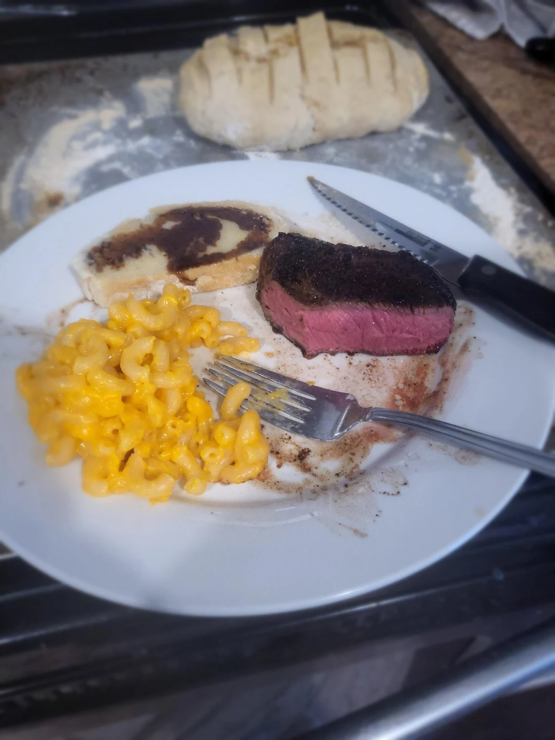 Flat Iron steak and homemade bread | Scrolller